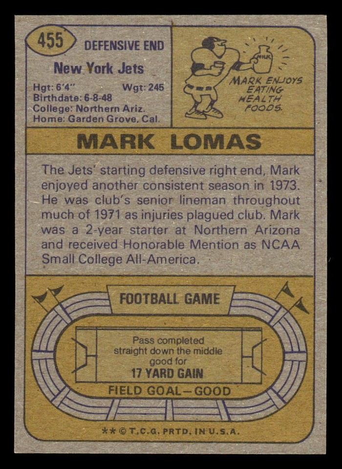1974 Topps #455 Mark Lomas | eBay