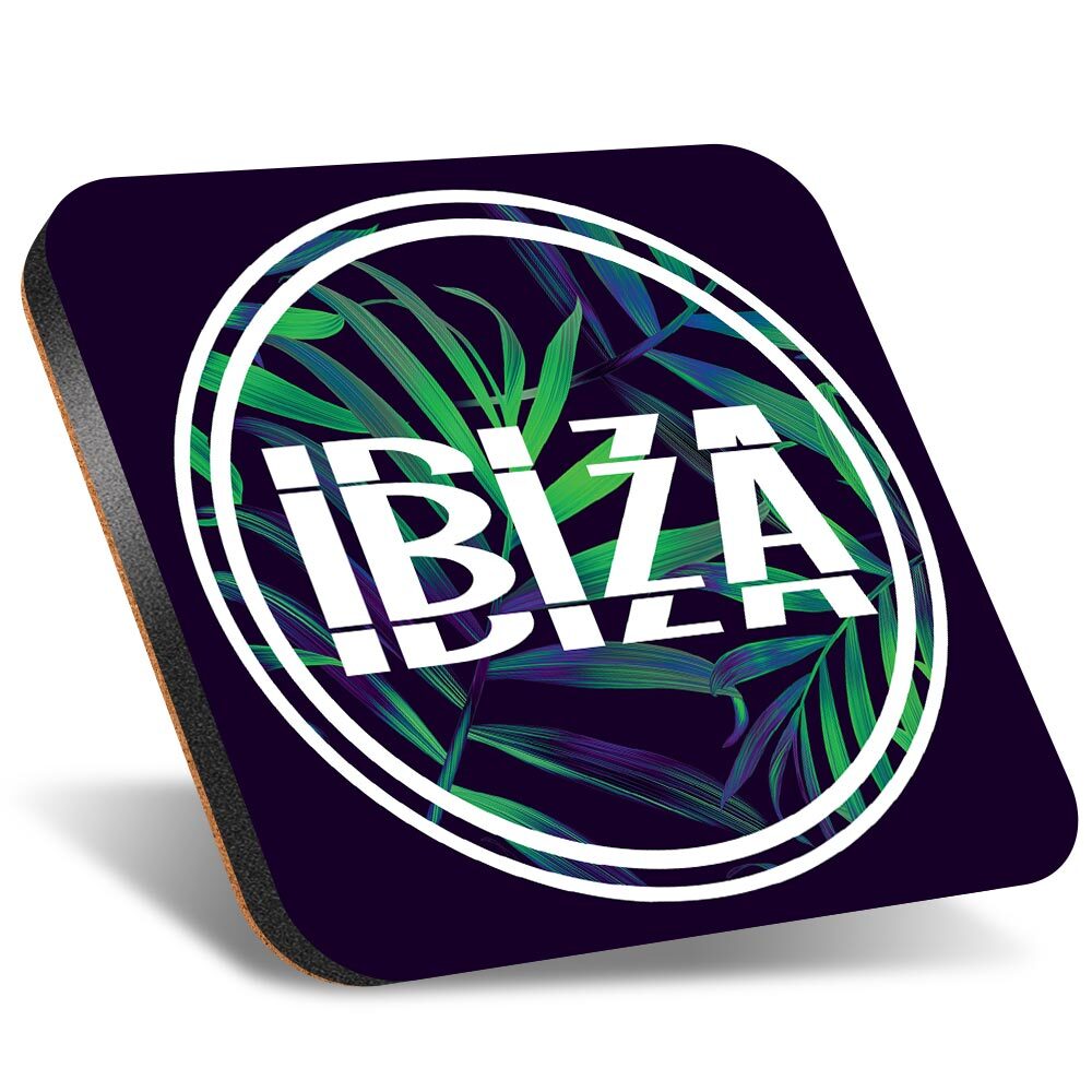 1x Square Coaster 12cm Ibiza Island Tropical Surf Travel Girls #59872 ...