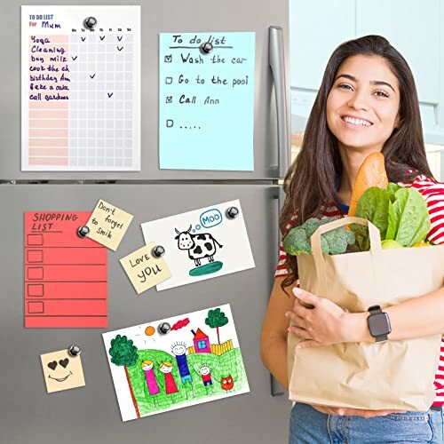 Pack Of 16 Kitchen Magnets For Refrigerator Strong Fridge Magnets Small ...