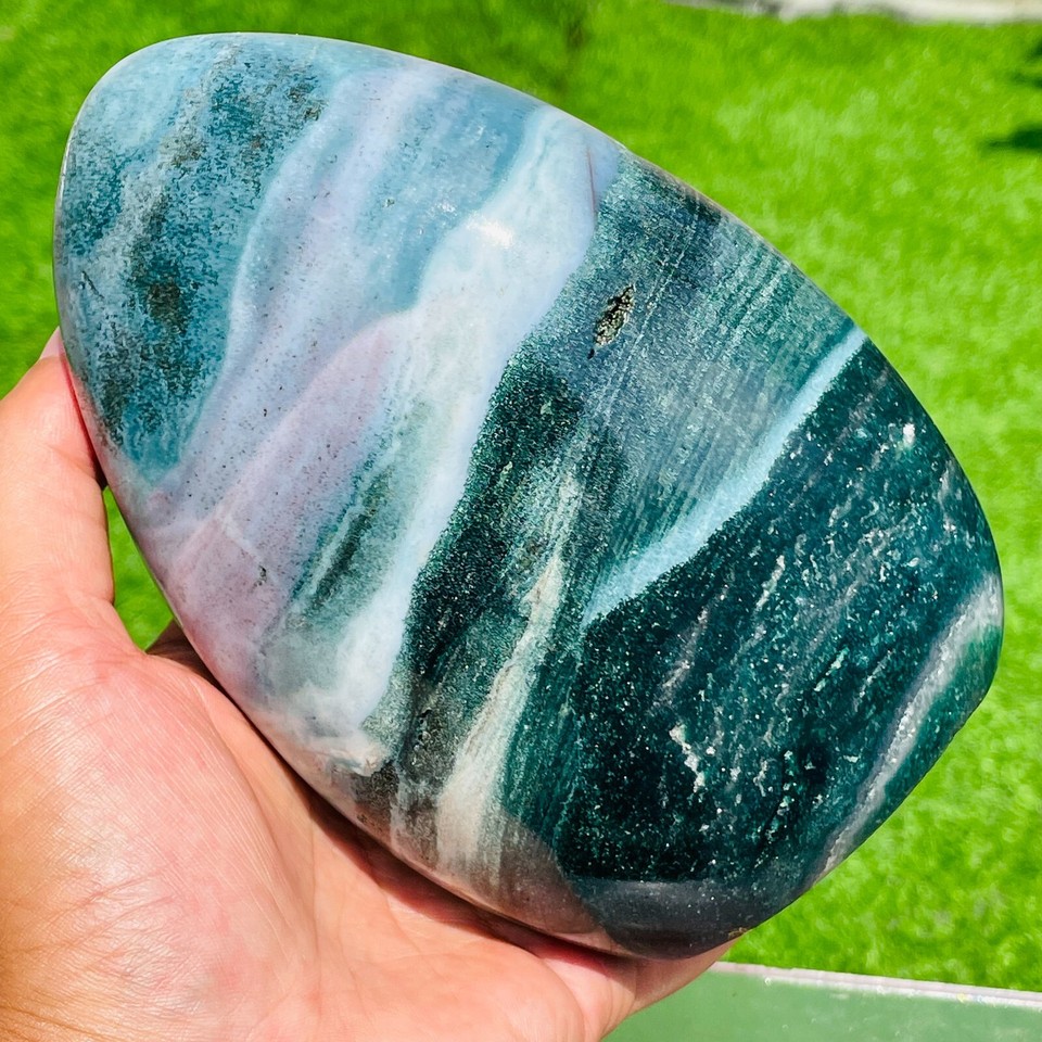 1510g Natural Sky Blue Ocean Jasper Crystal Polished Display Specimen ...