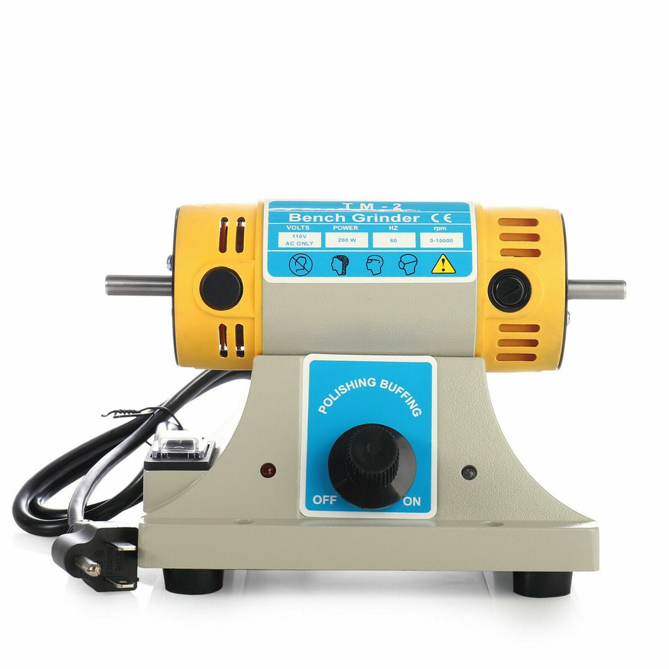 Bench Buffer Polisher 200W Mini Jewelry Rock Polishing Grinding Buffer ...