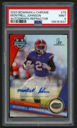 MONTRELL JOHNSON 130/499 RC AUTO REFRACTOR 2023 BOWMAN U CHROME PSA 9 ...