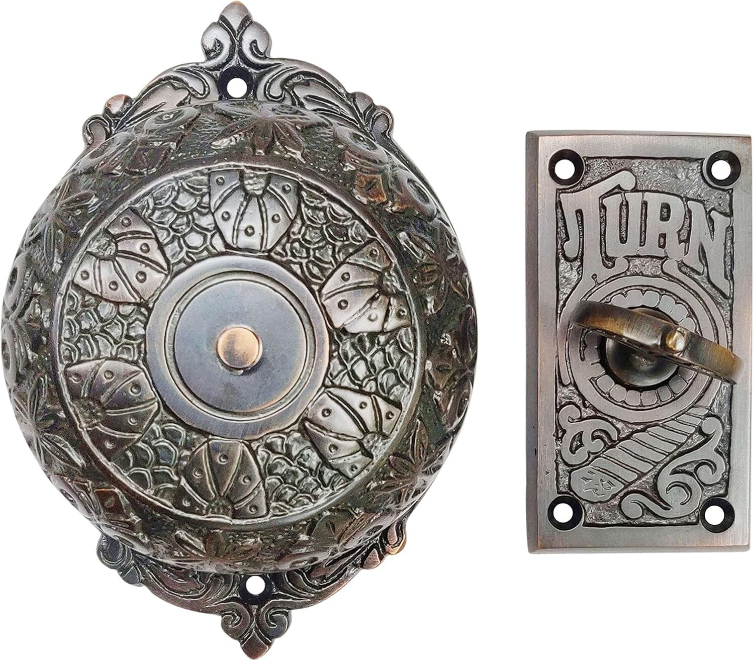 Victorian Style Twist Bell Vintage Look Doorbell Ringer Antique Front ...