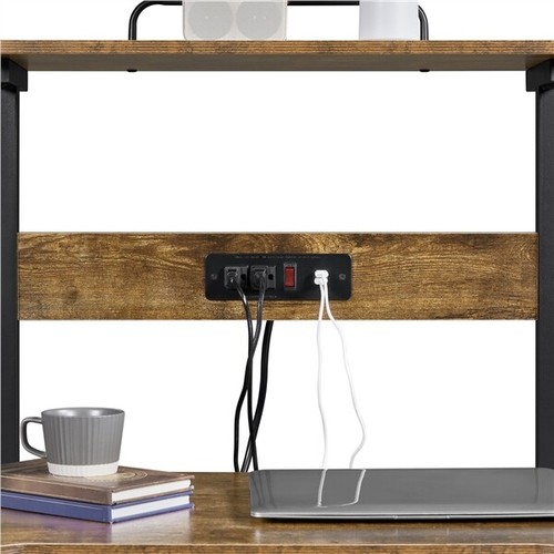 Home Office Desk w/ Power Outlet and USB Ports Computer PC Desk w ...