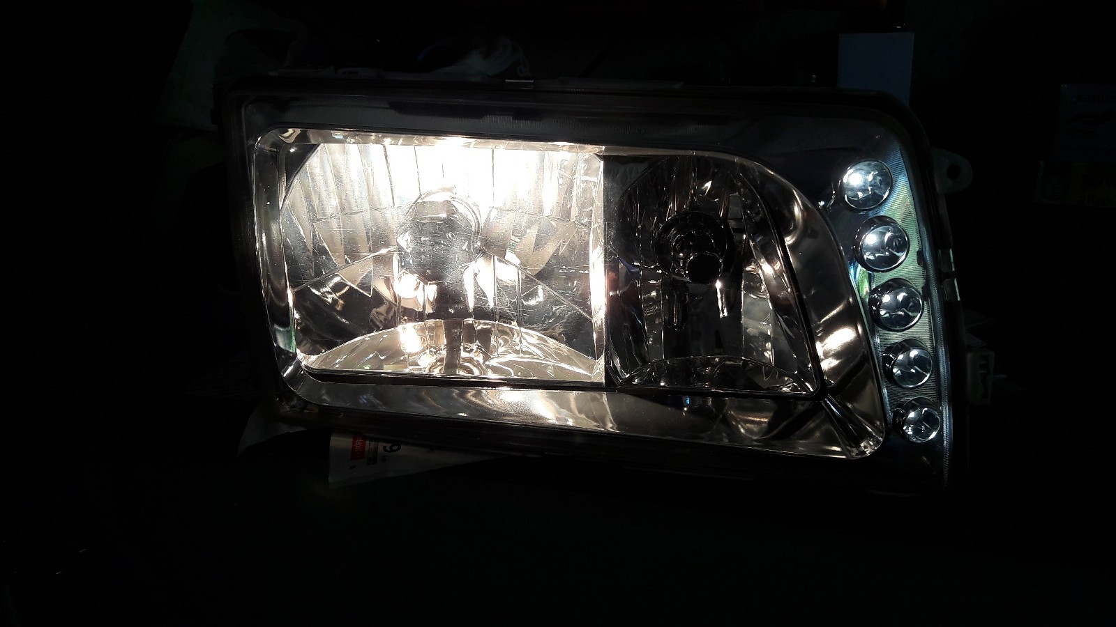 79-91 Right Side LED CRYSTAL HEADLIGHT MERCEDES BENZ W126 300SDL/420SEL ...