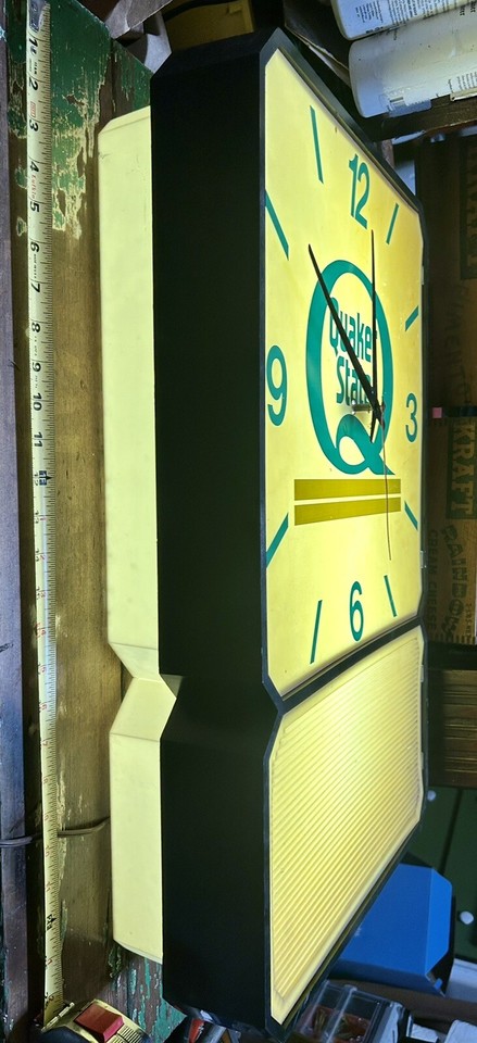 Vintage Quaker State Light Up Clock Dualite Brand Works! (Read ...