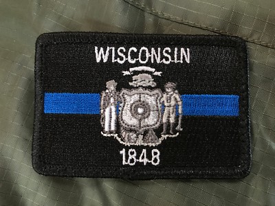 Subdued Thin Blue Line Wisconsin State Flag Patch, Law Enforcement | eBay