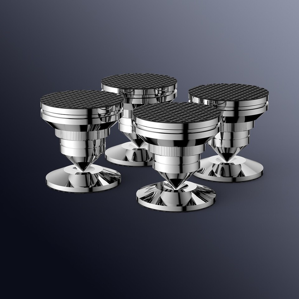 4Pcs Adjustable Stainless Steel HIFI Speaker Turntable Isolation Stand ...