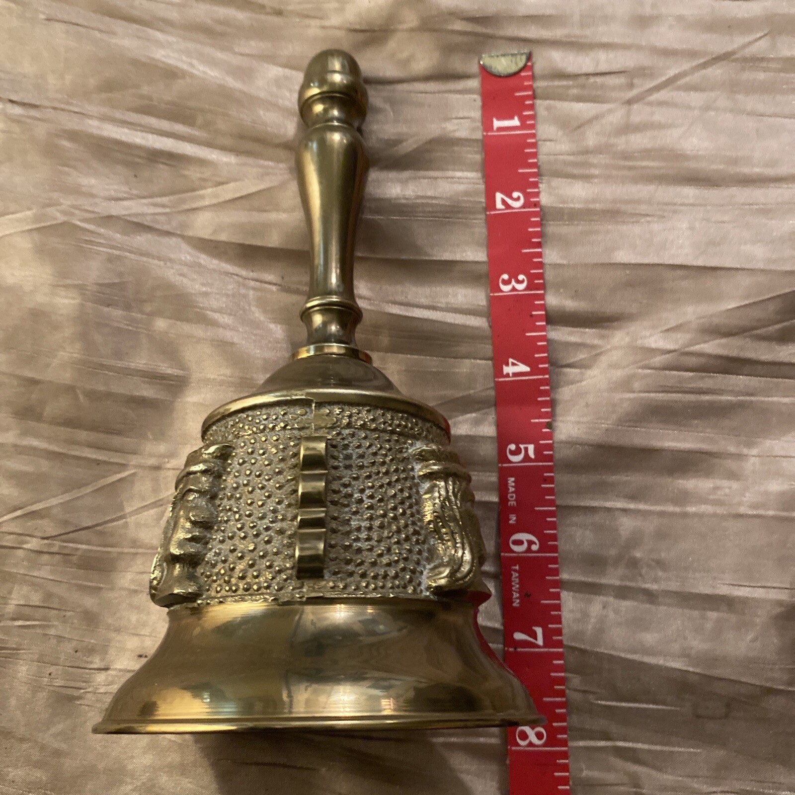 Vintage Heavy Suty Solid Brass Hand Bell 8” Sounds Great | eBay
