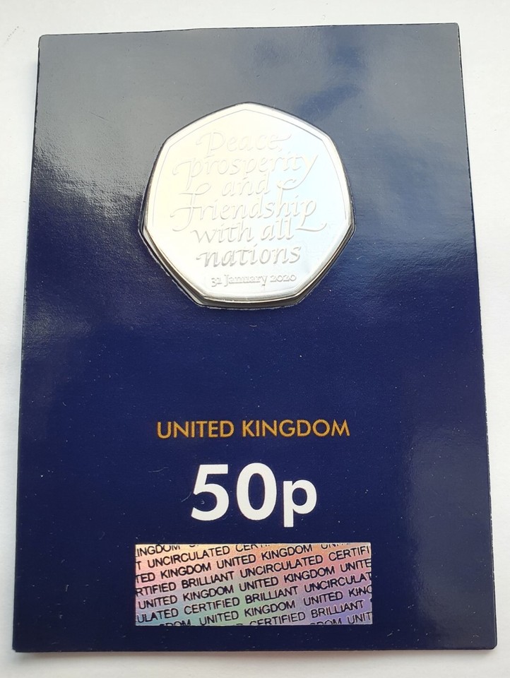 2020 Withdrawal from the European Union Brexit UK 50p Pence Coin Change ...