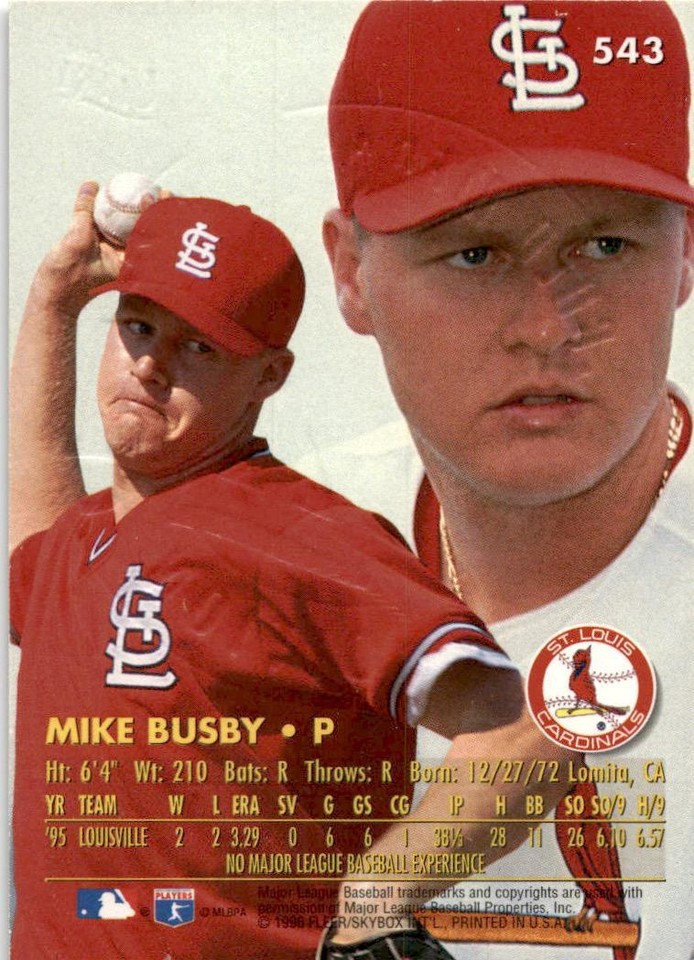 1996 Ultra #543 Mike Busby Gold Medallion | eBay