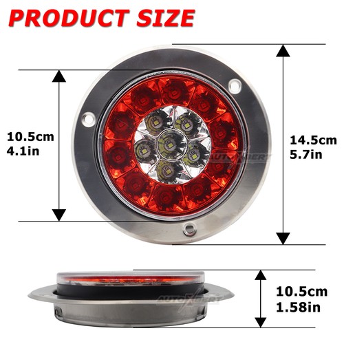 2 x 12V 24V LED Red Tail Lamp Reverse Brake Rear Fog light Trailer ...