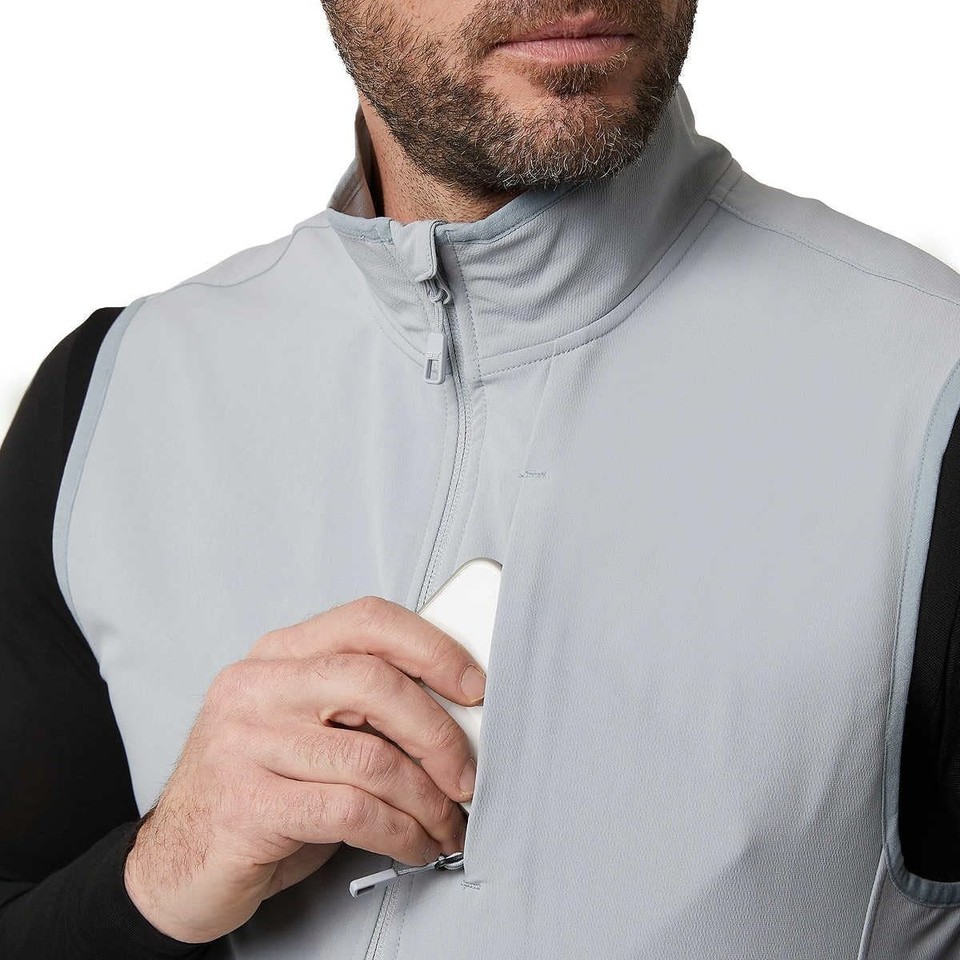 32 Degrees Heat Men's Full Zip Tech Vest 3 Zip Pockets Midweight Gray ...