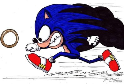 SONIC THE HEDGEHOG 5.5X8.5 ORIGINAL ART DRAWING SHAWN HUDSON VIDEO GAME ...