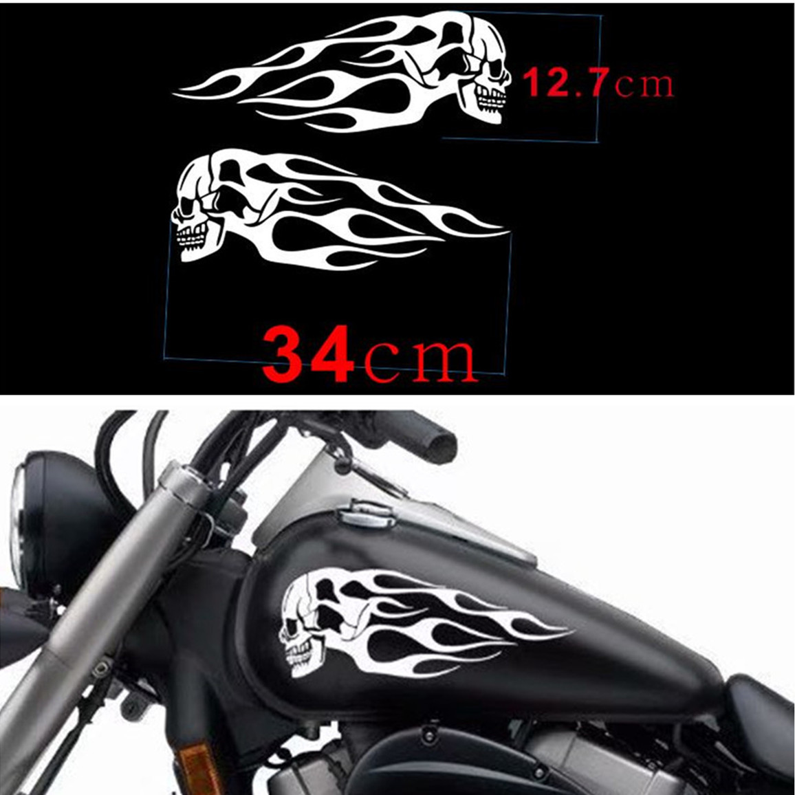 Motobyke Chain Flame Hd Harley Davidson Chrome Key Chain With Skull,