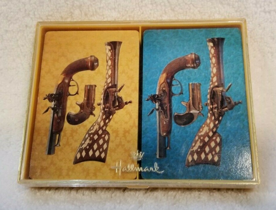 Vintage Hallmark Bridge Playing Cards "Firearms" Two Decks With Plastic ...