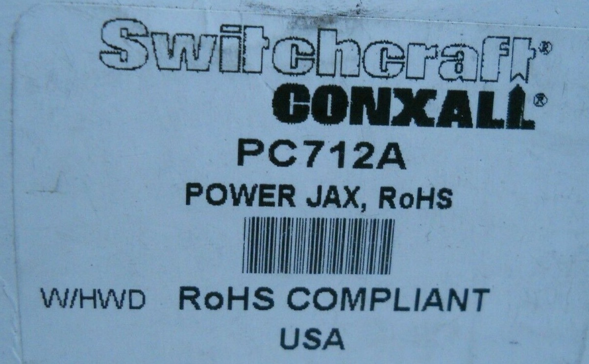 Lot of 100 Switchcraft Power Jax PC712A Panel Mount 2.5mm Centre Pin ...
