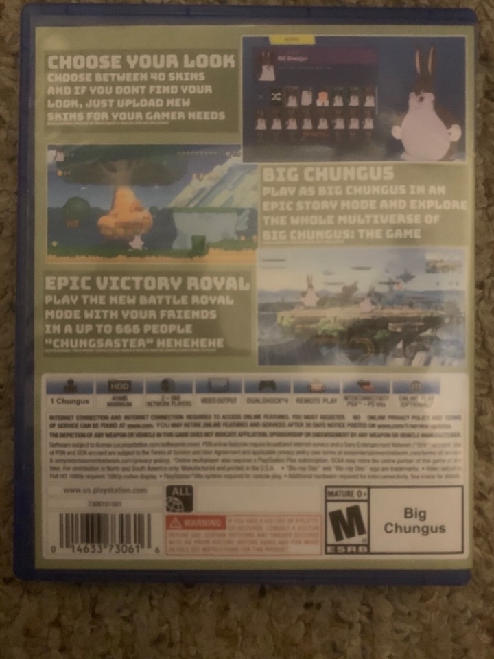 NEW HD COVER - Big Chungus PS4 PS5 Game Case ONLY - CUSTOM | eBay