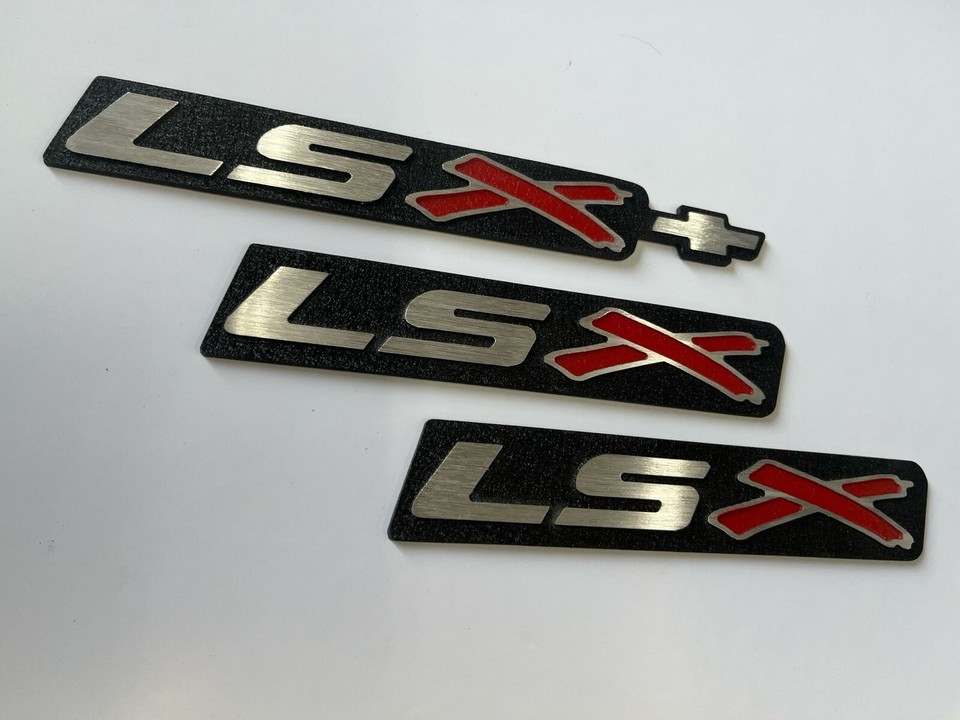 LSX Camaro Rocker Badges x3 CNC Billet LS LS1 LS2 LQ4 LQ9 Emblems IROC ...