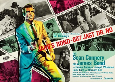 1962 Dr. No Movie Poster 11x17 007 James Bond Sean Connery Secret Agent ...