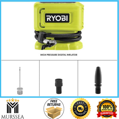 RYOBI ONE+ 18V Cordless High Pressure Digital Inflator Air Compressor ...