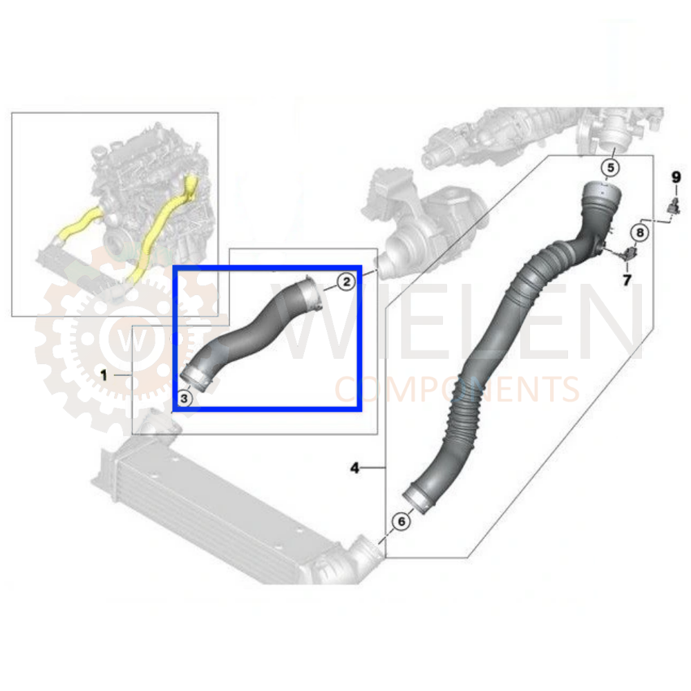 Sleeve Intercooler Hose Air For BMW 1 E88 3 E90 E91 X1 E84 2.0 ...