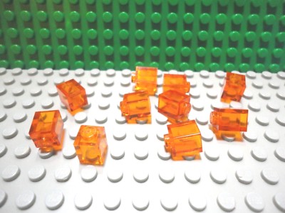 Lego 10 Trans Orange 1x1 brick block NEW | eBay