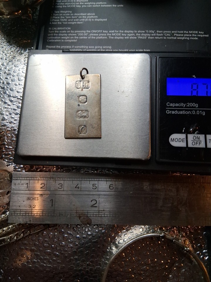 Sterling Silver Ingot with Large Hallmarks Pendant, 8.74g. York | eBay UK