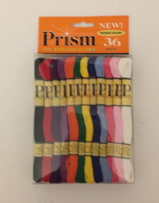 PRISM Primary Colors EMBROIDERY FLOSS 36 SKEINS 8.7 YDS 6 strand Cotton ...