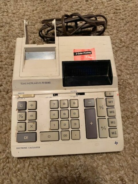 Texas Instruments Ti-5045 SV SuperView 12 DIGIT 2 Color Printing ...