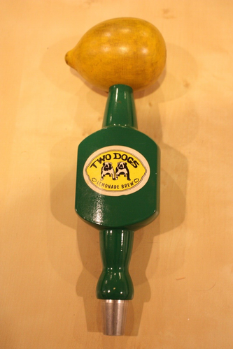 BEER TAP HANDLE TWO DOGS LEMONADE BREW GREEN WITH LEMON ON TOP | eBay