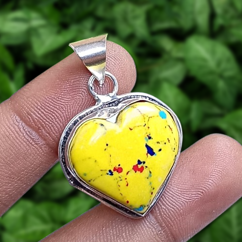 Best Buy Mosaic Jasper Gemstone Heart Pendant 925 Sterling Silver ...