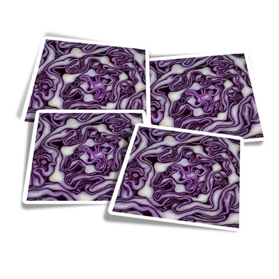 4x Vinyl Stickers Macro Red Purple Cabbage #51390 | eBay