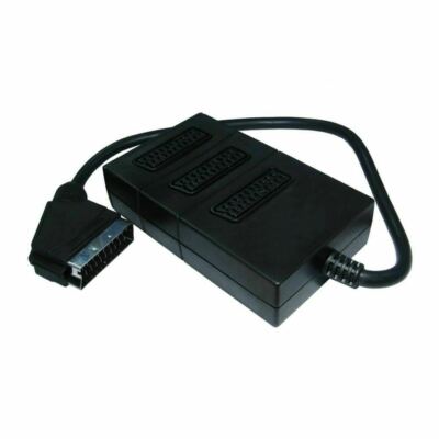 3 Way Scart Switch Box Splitter Lead Cable Plug Sockets Adaptor ...