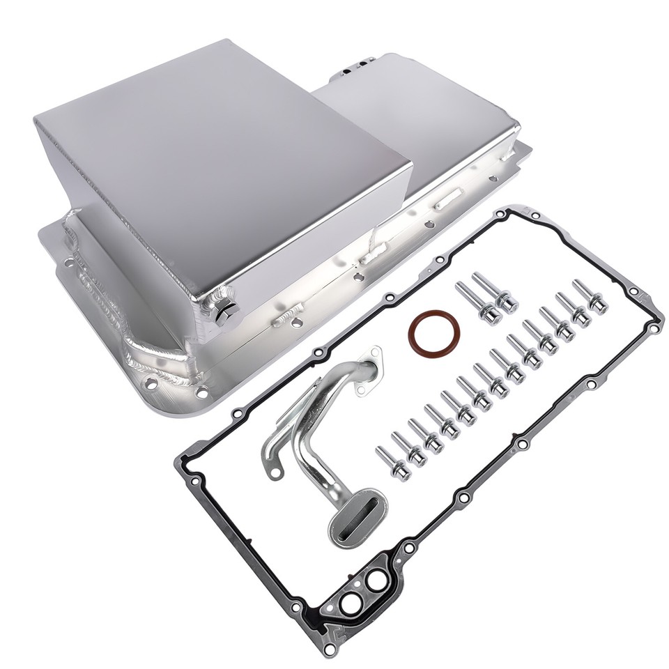 Aluminum Fabricated Front Sump Oil Pan Kit for GM LS1/LS2/LS3/LS6 7-QT ...