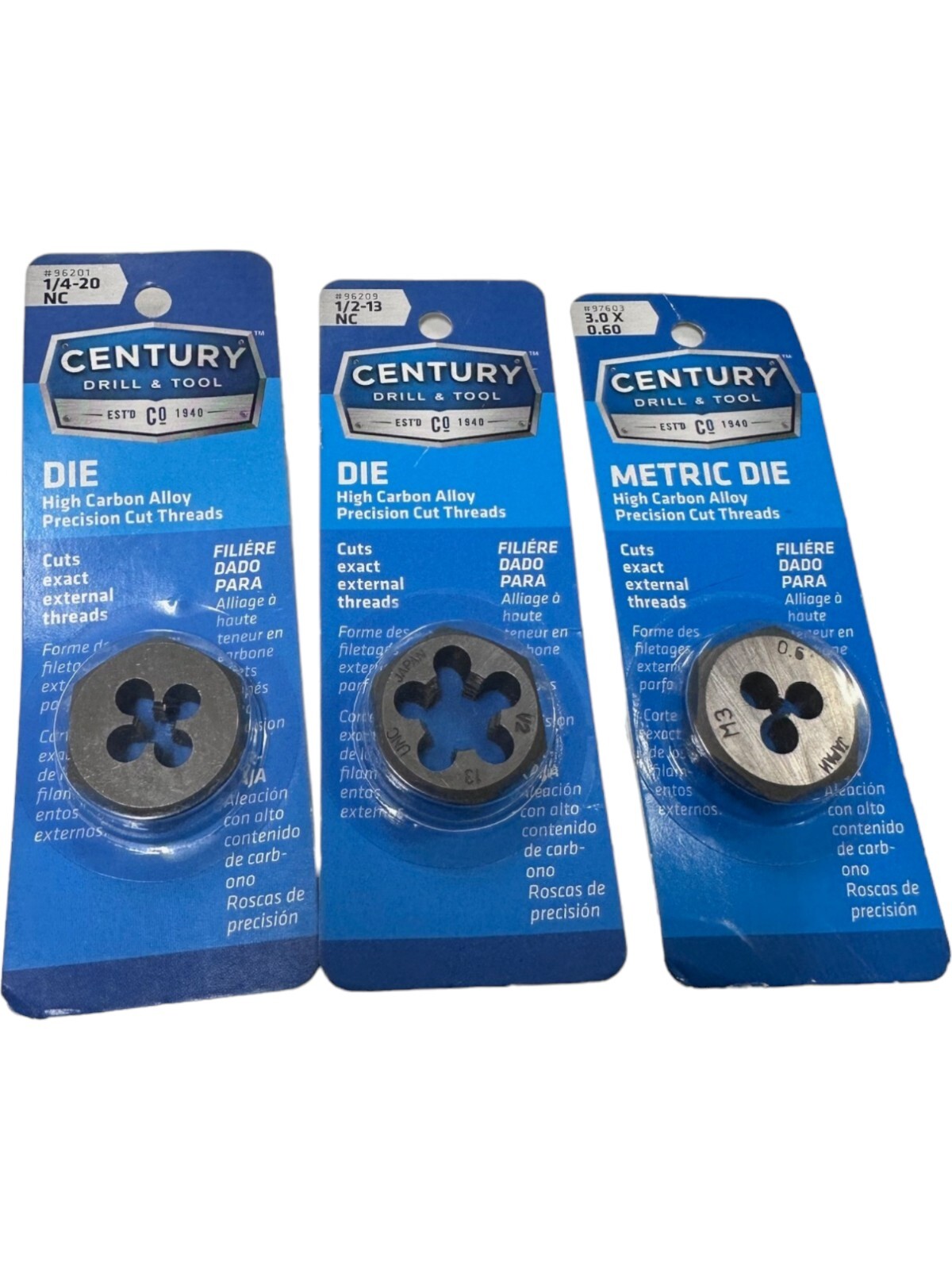 Century Drill & Tool 96201, 96209 & 97603 Die, Metric Die (LOT OF 3 ...