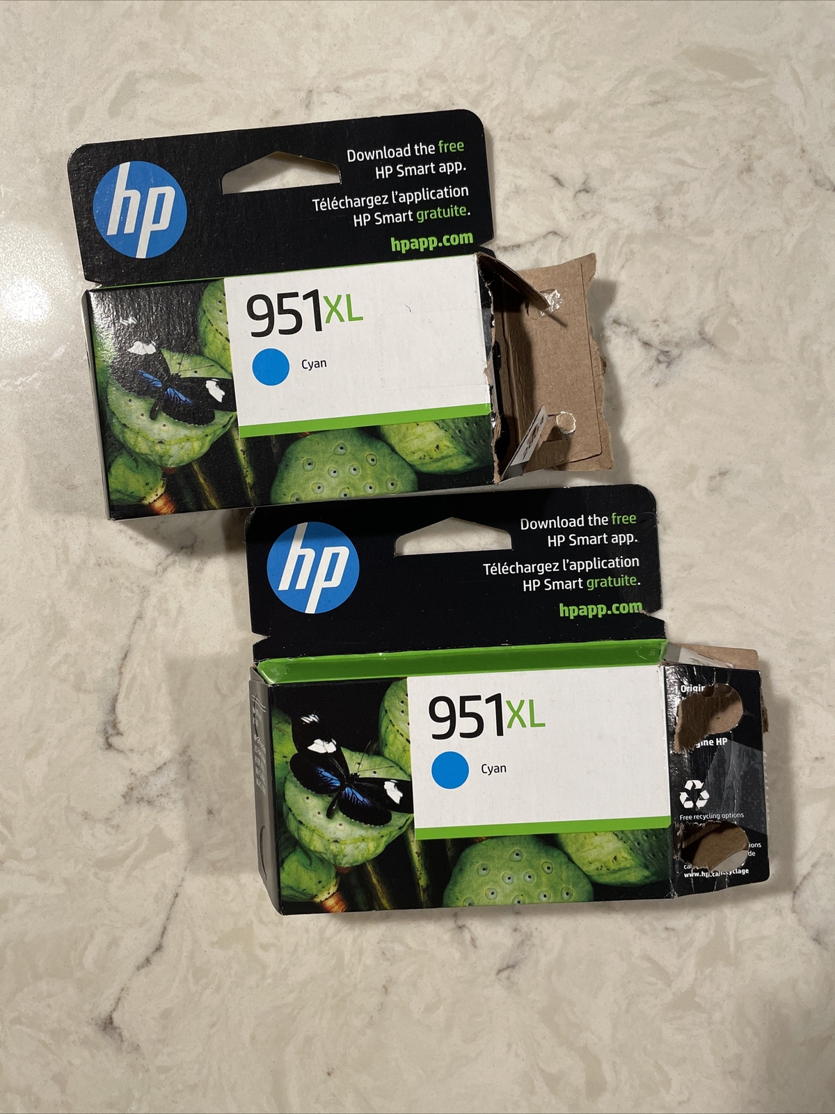 2 HP 951XL Cyan Ink Cartridges CN046AN Genuine Lightly Used | eBay
