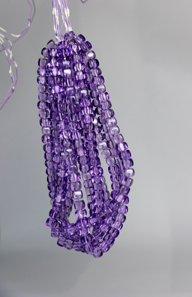 One STRAND~(50) LIGHT PURPLE Czech Pressed Glass Square (7.5x8.5mm ...