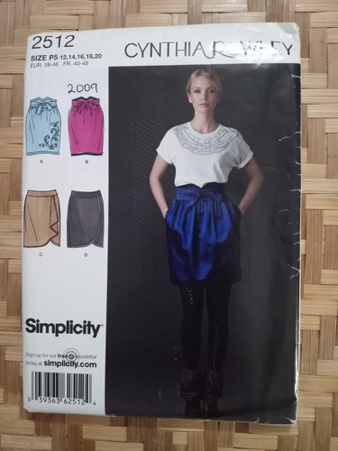 Simplicity Cynthia Rowley 2512 Misses' Skirts Sewing Pattern Size 12 ...