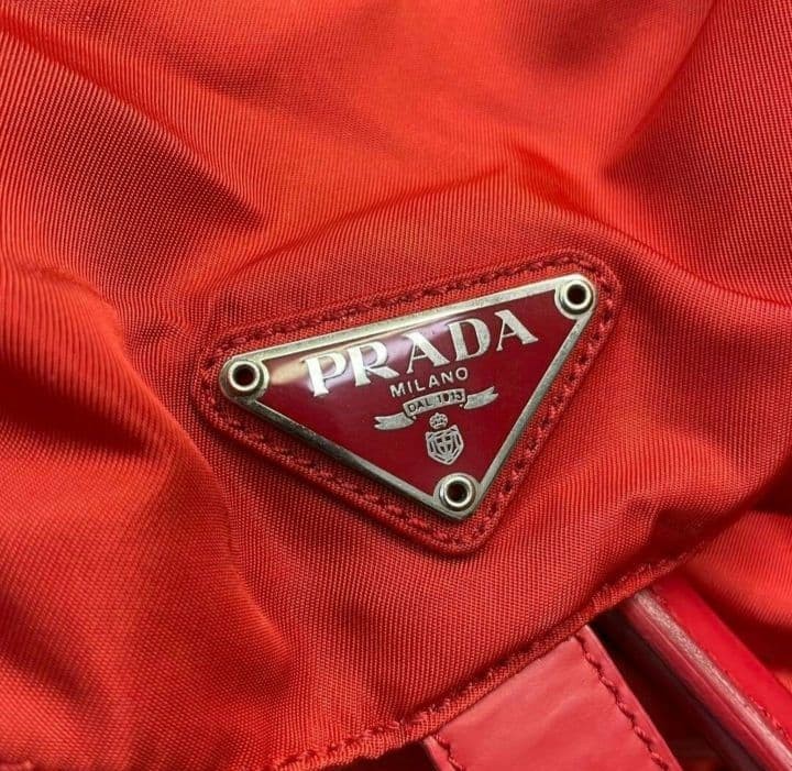 PRADA Red Nylon Backpack with Front Pocket, Authentic, Pre-Owned | eBay