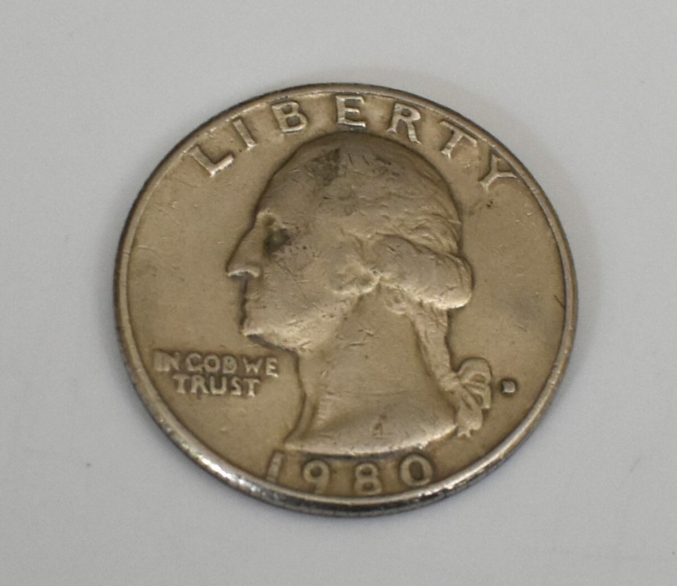 1980 D George Washington Quarter Error Coin RPM Filled Collar Die Clash ...