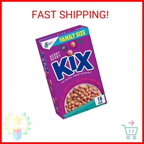 Berry Berry Kix Whole Grain Breakfast Cereal, Crispy Corn Cereal ...