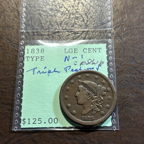 1838 N-1 Matron or Coronet Head Large Cent Coin Original Flip | eBay