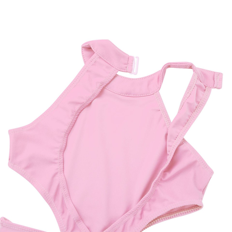 Girls Ballet Dance Leotards Gymnastic Unitards Halter Cutout Back ...