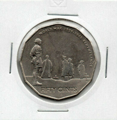 2005 AUSTRALIAN 50 CENT 'WORLD WAR REMEMBRANCE' VERY FINE CIRCULATED ...