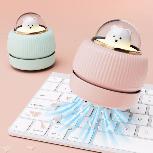 Desk Vacuum Cute Night Light 1500mAh Crumb Vacuum Cleaner for Computer ...
