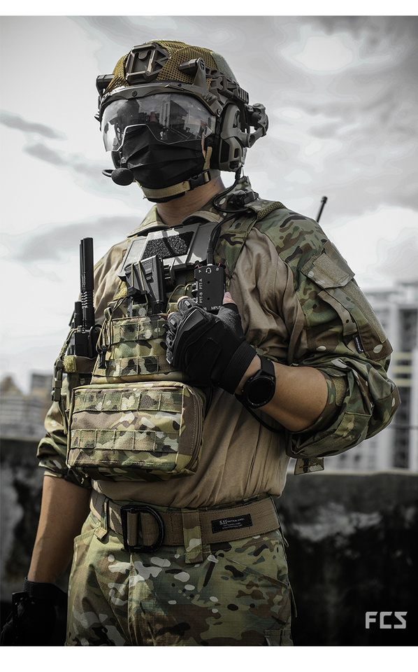 FCS-Tactical Metal Mpu5 Dual PTT Walkie-Talkie Accessories Headset ...