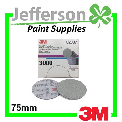 3M 02087 Trizact Hookit 75mm 3 Inch P3000 Grit Foam Disc QTY 15 | eBay