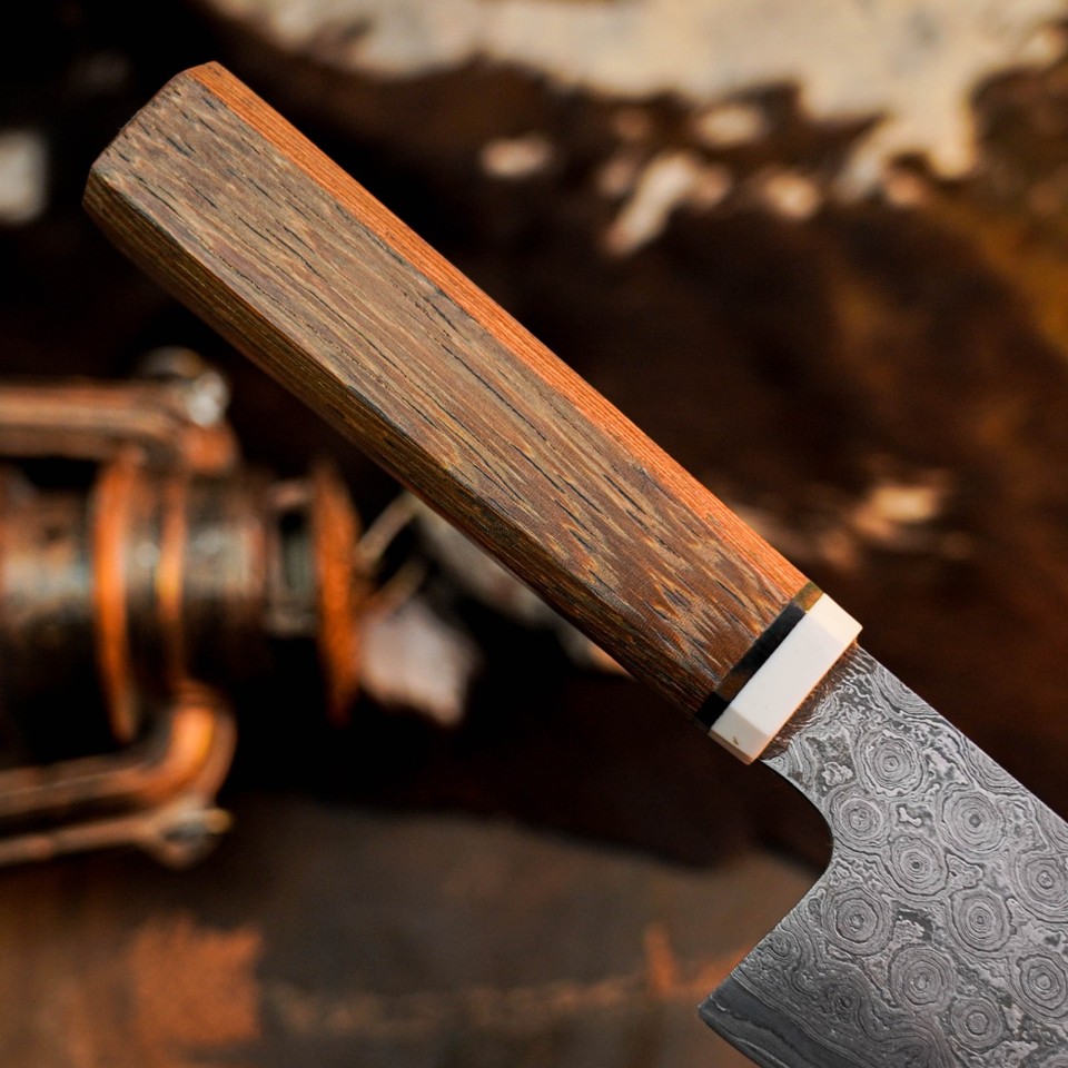 Gift-Ready 12" Damascus / Steel Knife Half Tang Hunt it Hunt + Leather ...