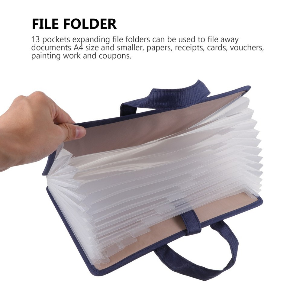 File Organizer with Handle Folder Oxford Cloth Portable Document Bag ...